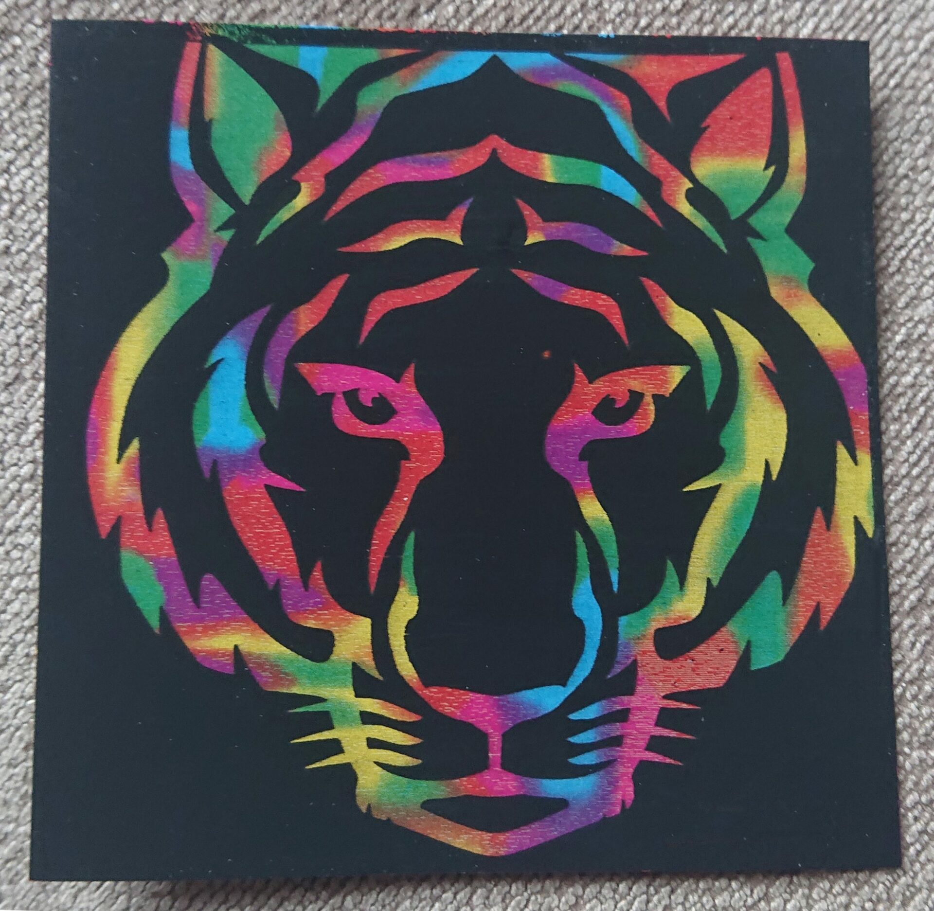 Laser engraving scratch paper